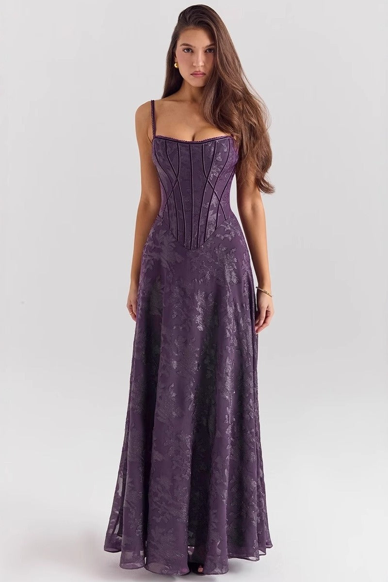 Spaghetti Strap Chiffon Floral Formal Dress – FashionLaura